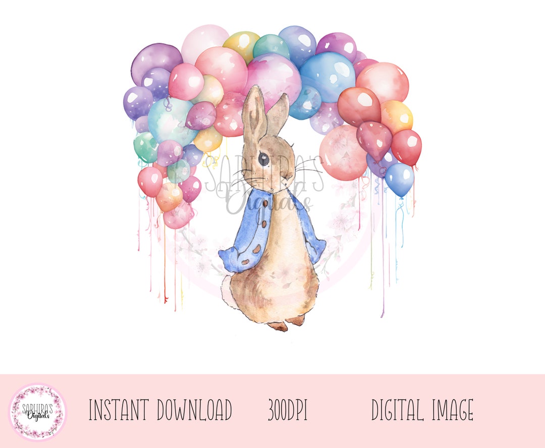 Peter Rabbit PNG and JPG, Rabbit Sublimation Design, Transparent PNG ...