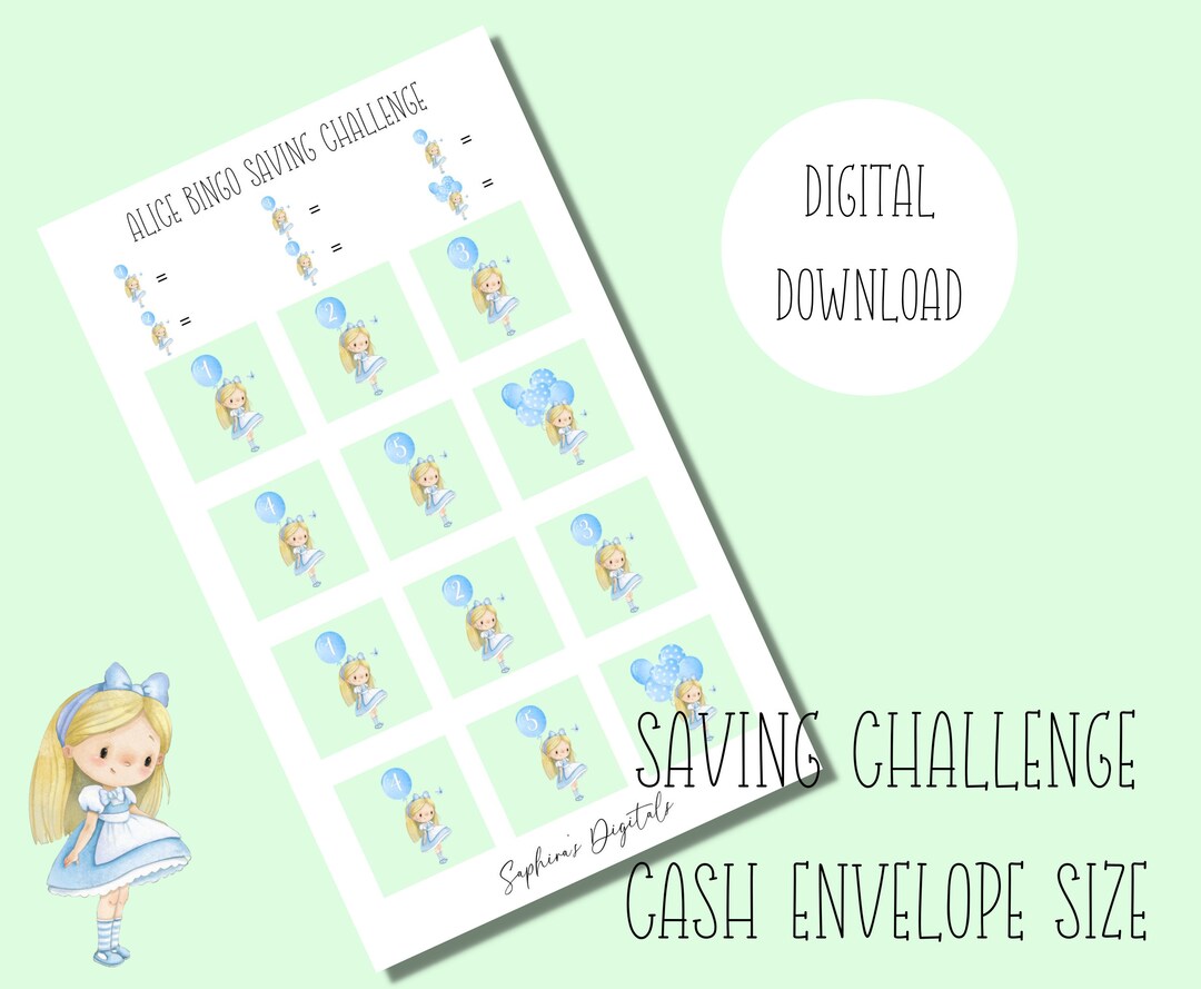 Mint Alice Inspired Bingo Savings Challenge Printable Digital Download ...