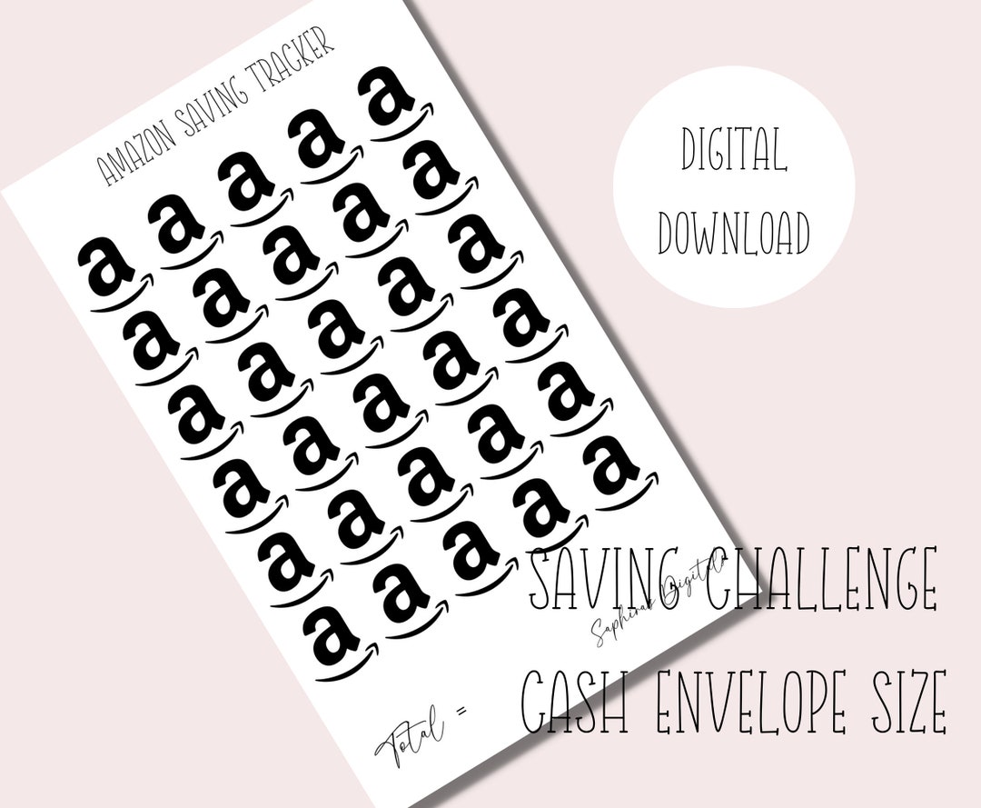 Amazon Savings Tracker Printable Digital Download Cash Envelope Size ...