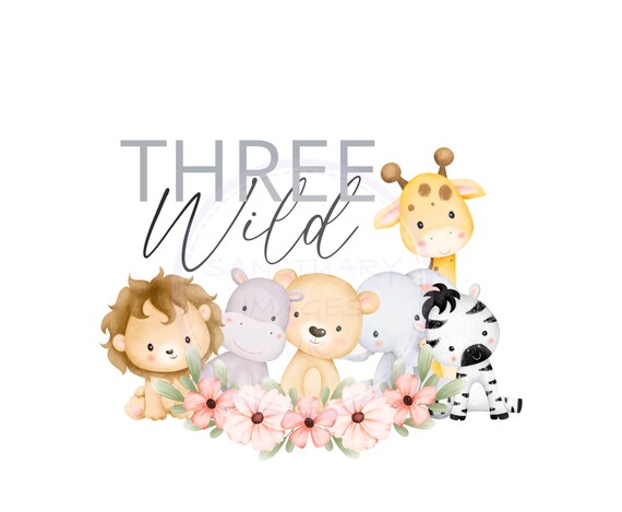 Wild Three Jungle Animals PNG Animal Birthday Sublimation - Etsy