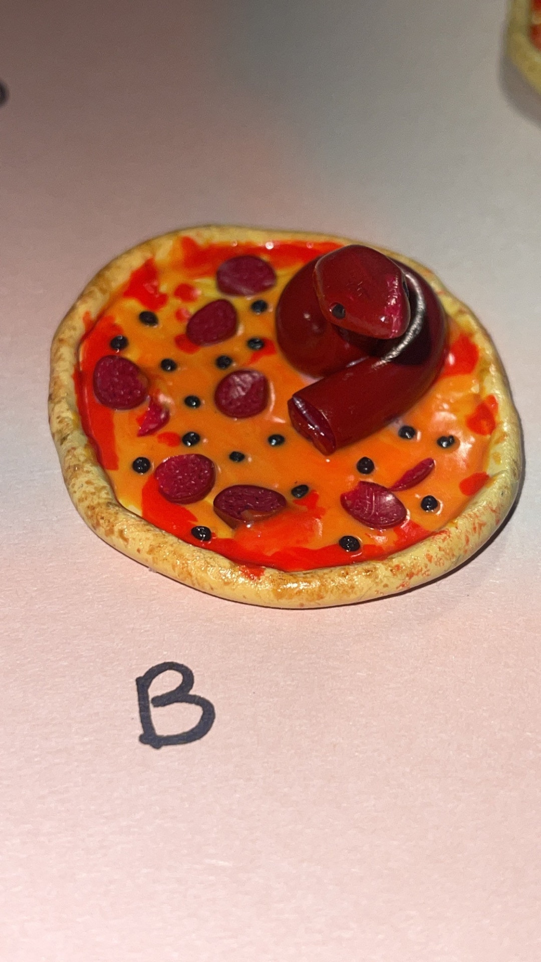 Pizza Snake Figurine/pepperoni Pizza Cute Snake Polymer Clay Art/ Mini ...