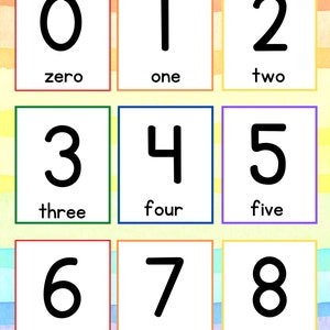 DIGITAL DOWNLOAD: Rainbow Number Cards 0-20 / Math Printables / Number ...
