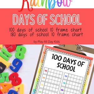 DIGITAL DOWNLOAD: Rainbow Days of School Counting Chart Poster / 100 ...