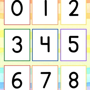 DIGITAL DOWNLOAD: Rainbow Number Cards 0-20 / Math Printables / Number ...