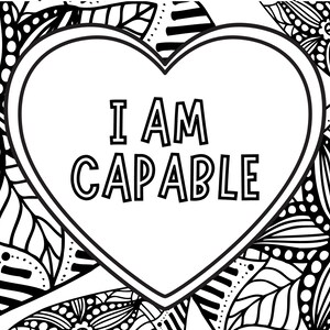 DIGITAL DOWNLOAD: Printable Affirmation Coloring Pages / Mindful ...
