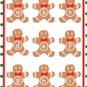 DIGITAL DOWNLOAD: Gingerbread Alphabet Printable / Gingerbread Man ...