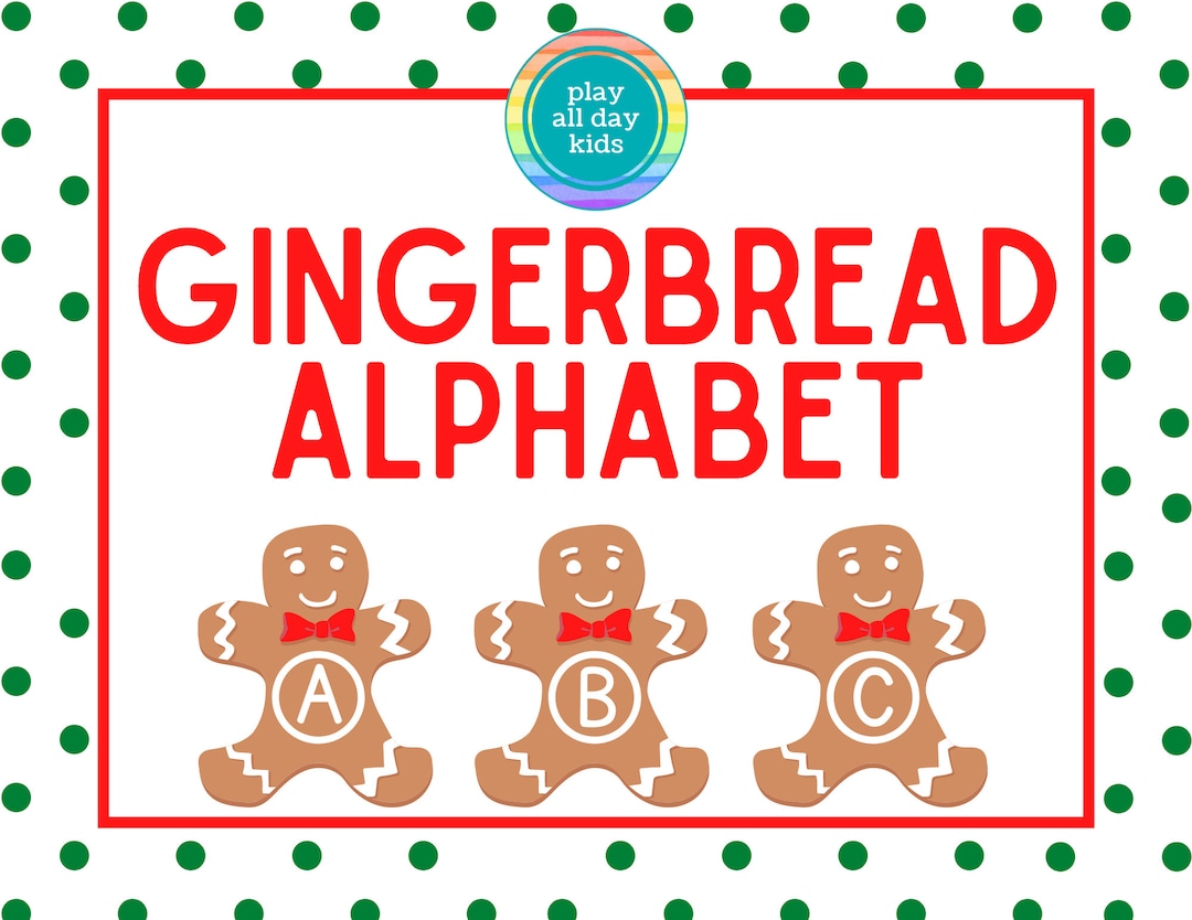 DIGITAL DOWNLOAD: Gingerbread Alphabet Printable / Gingerbread Man ...