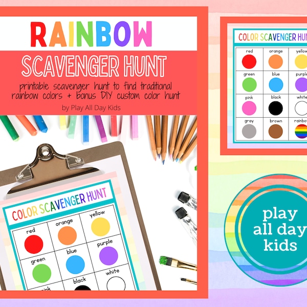 Rainbow Scavenger Hunt - Etsy