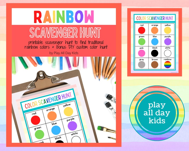 DIGITAL DOWNLOAD: Rainbow Scavenger Hunt / Homeschool / - Etsy