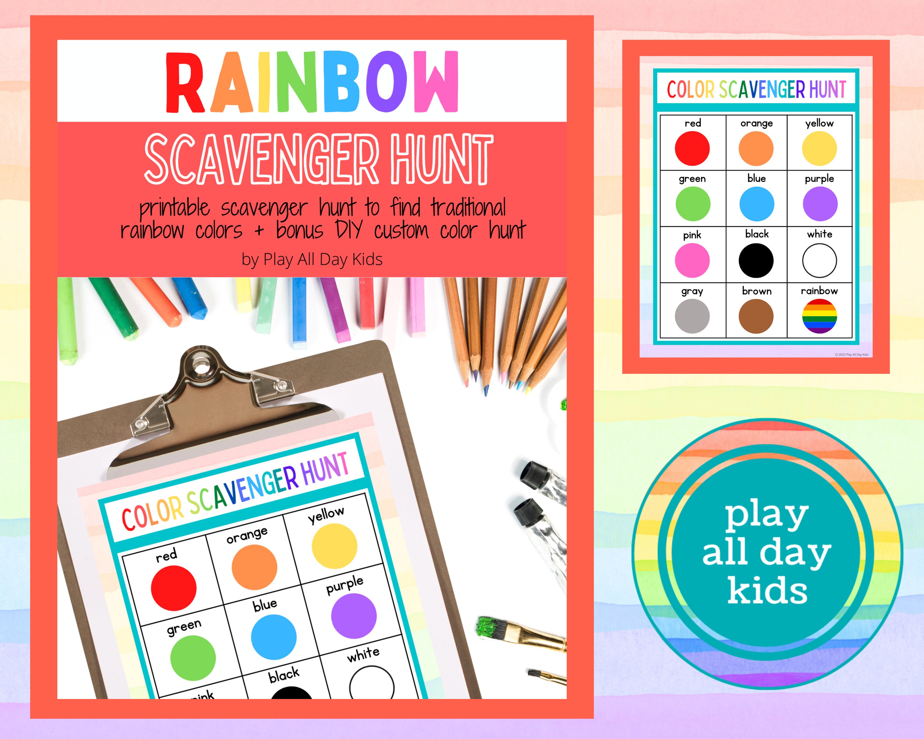 DIGITAL DOWNLOAD: Rainbow Scavenger Hunt / Homeschool / - Etsy