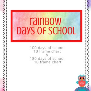 DIGITAL DOWNLOAD: Rainbow Days of School Counting Chart Poster | Etsy