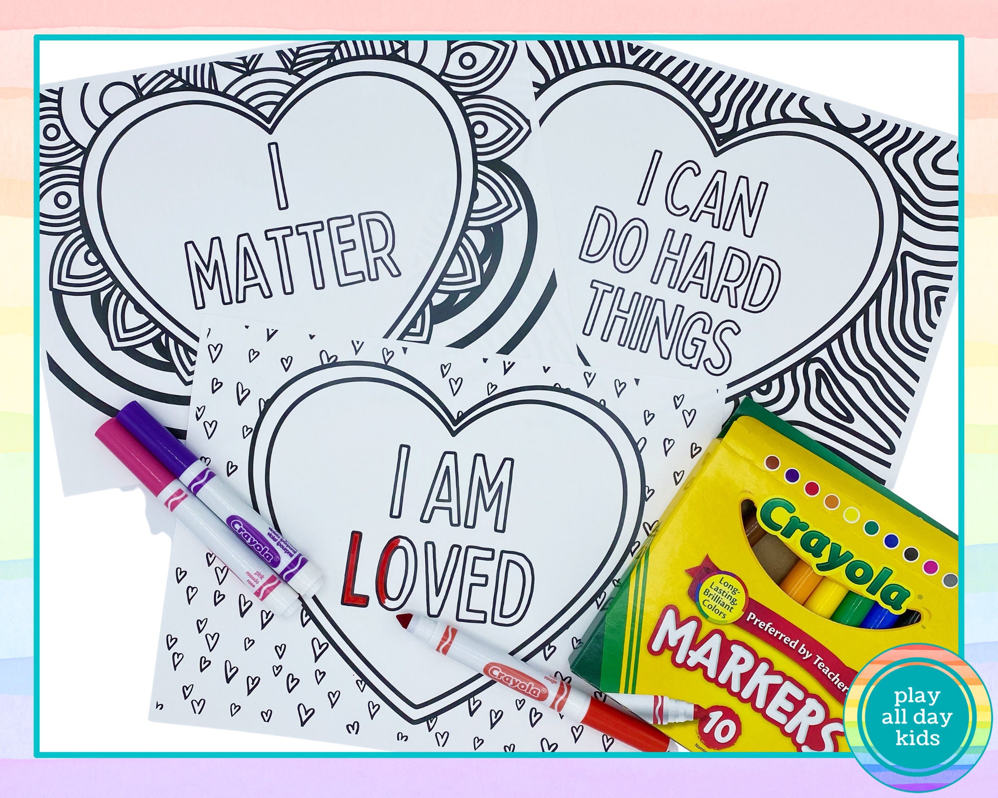 DIGITAL DOWNLOAD: Printable Affirmation Coloring Pages / | Etsy