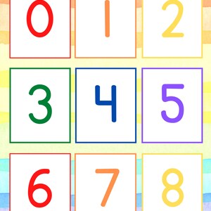 DIGITAL DOWNLOAD: Rainbow Number Cards 0-20 / Math Printables / Number ...