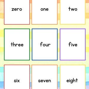 DIGITAL DOWNLOAD: Rainbow Number Cards 0-20 / Math Printables / Number ...