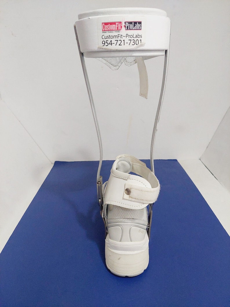 Kafo Right Leg Foot Hinged Brace Support W Nb Shoe Metal Leather Polio
