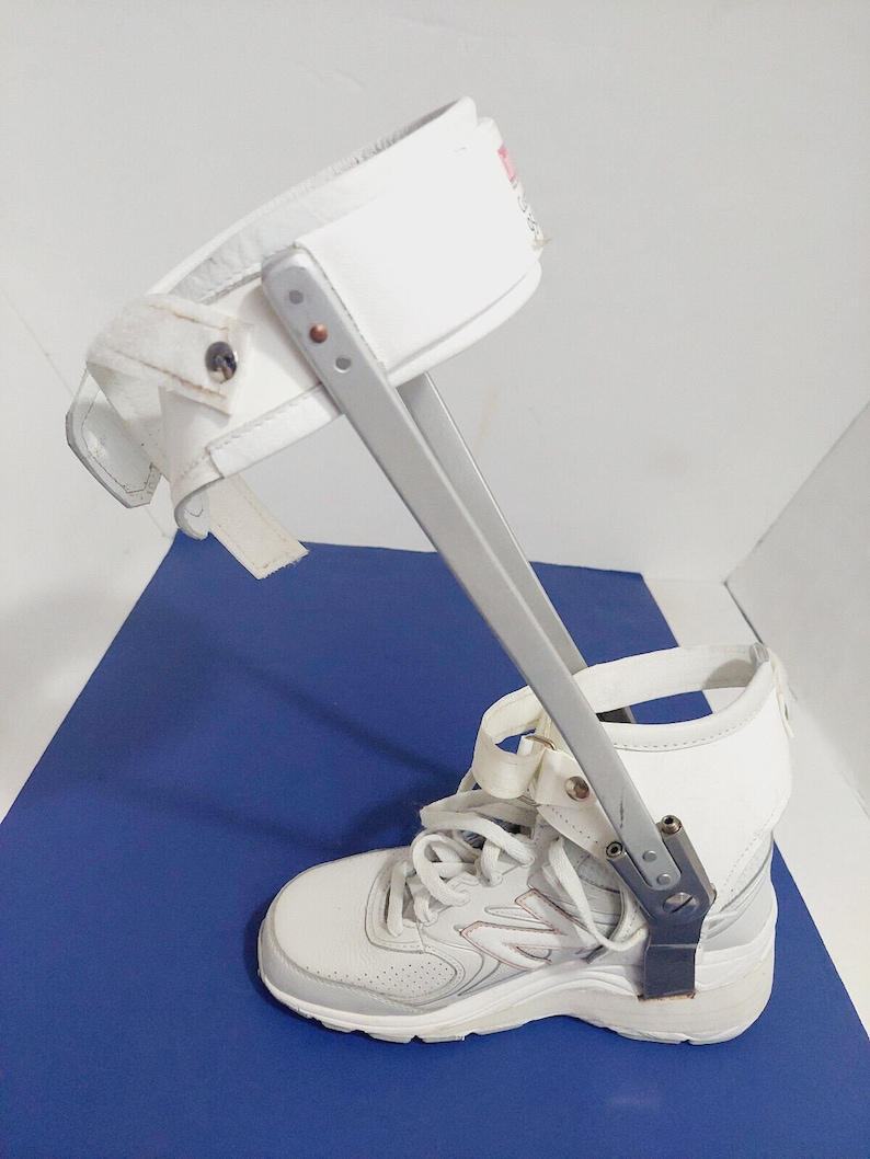 Kafo Right Leg Foot Hinged Brace Support W Nb Shoe Metal Leather Polio