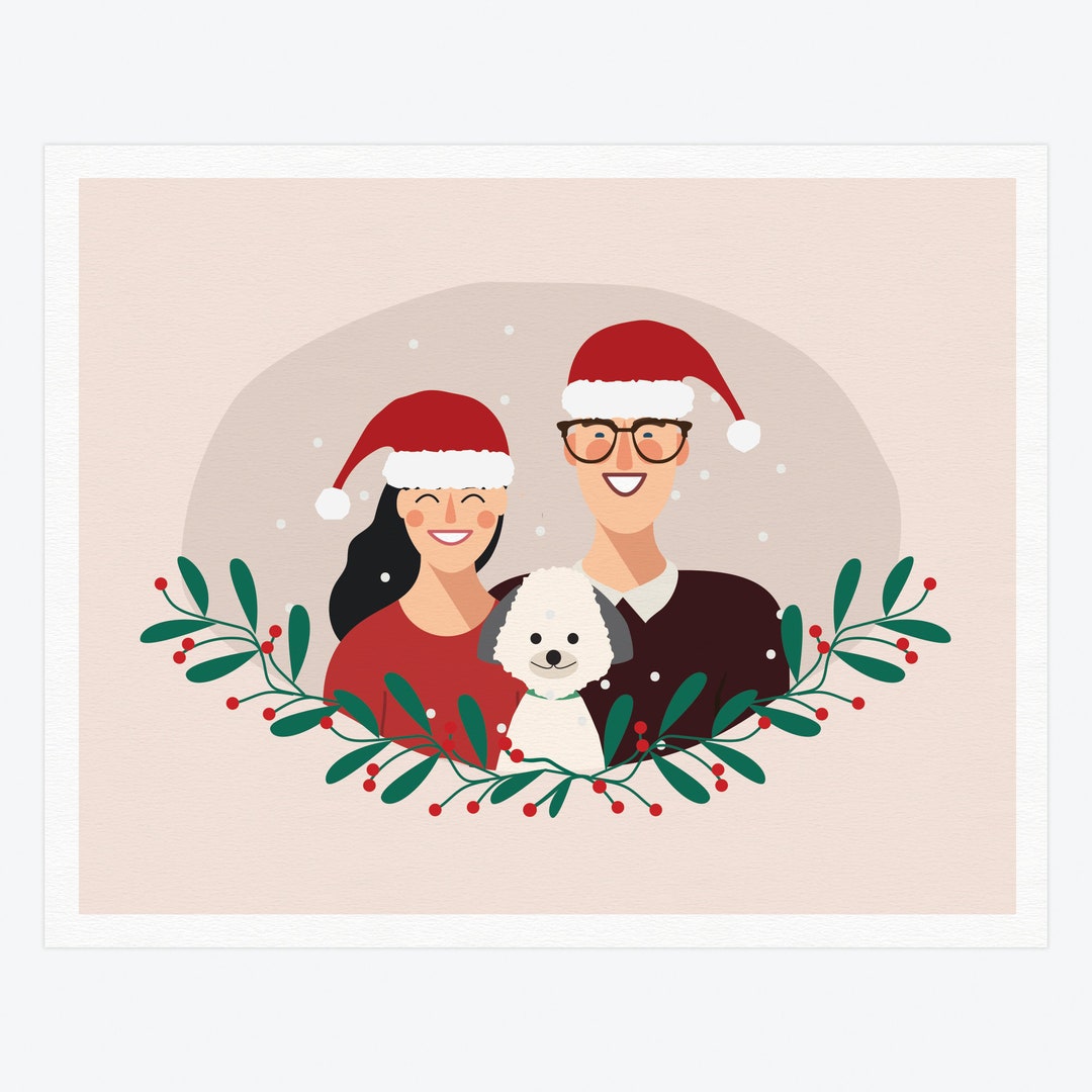 Christmas Card, Family Portrait, Custom Christmas Card, Printable ...