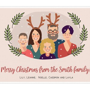 Christmas Card, Family Portrait, Custom Christmas Card, Printable ...
