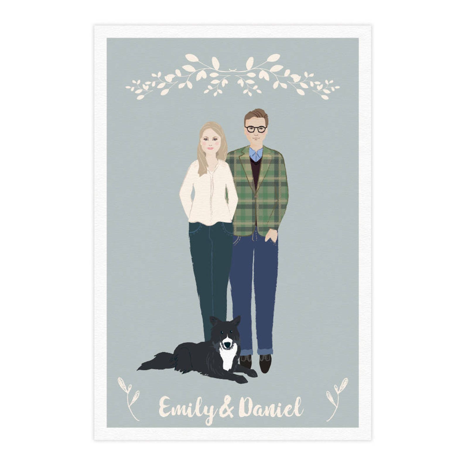 Family Portrait Customized Family Portrait Illustration - Etsy