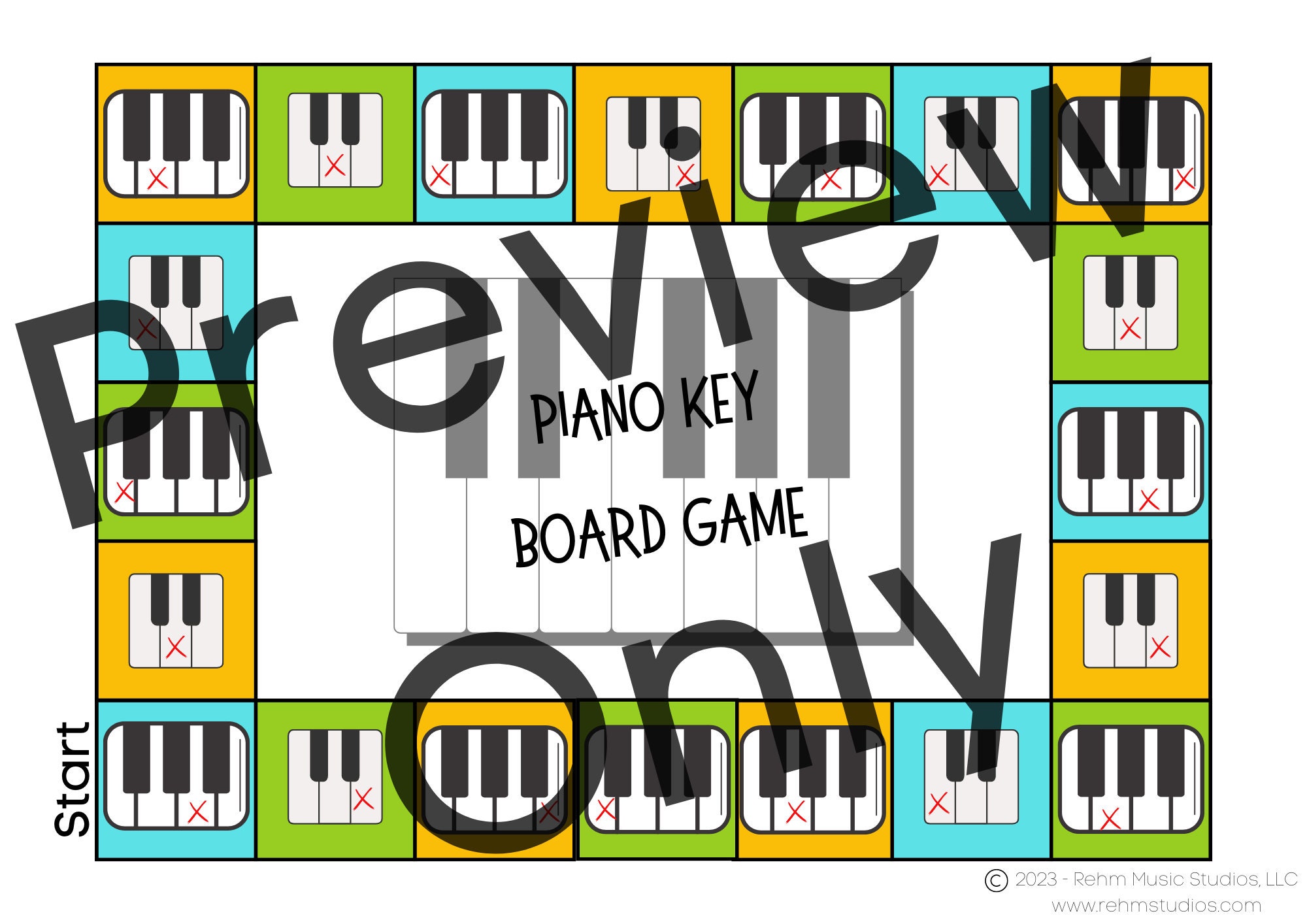 Piano Key Board Game - Etsy