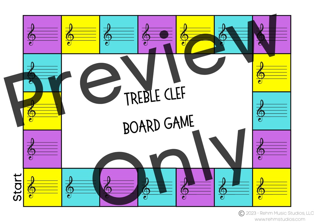 Treble Clef Board Game - Etsy