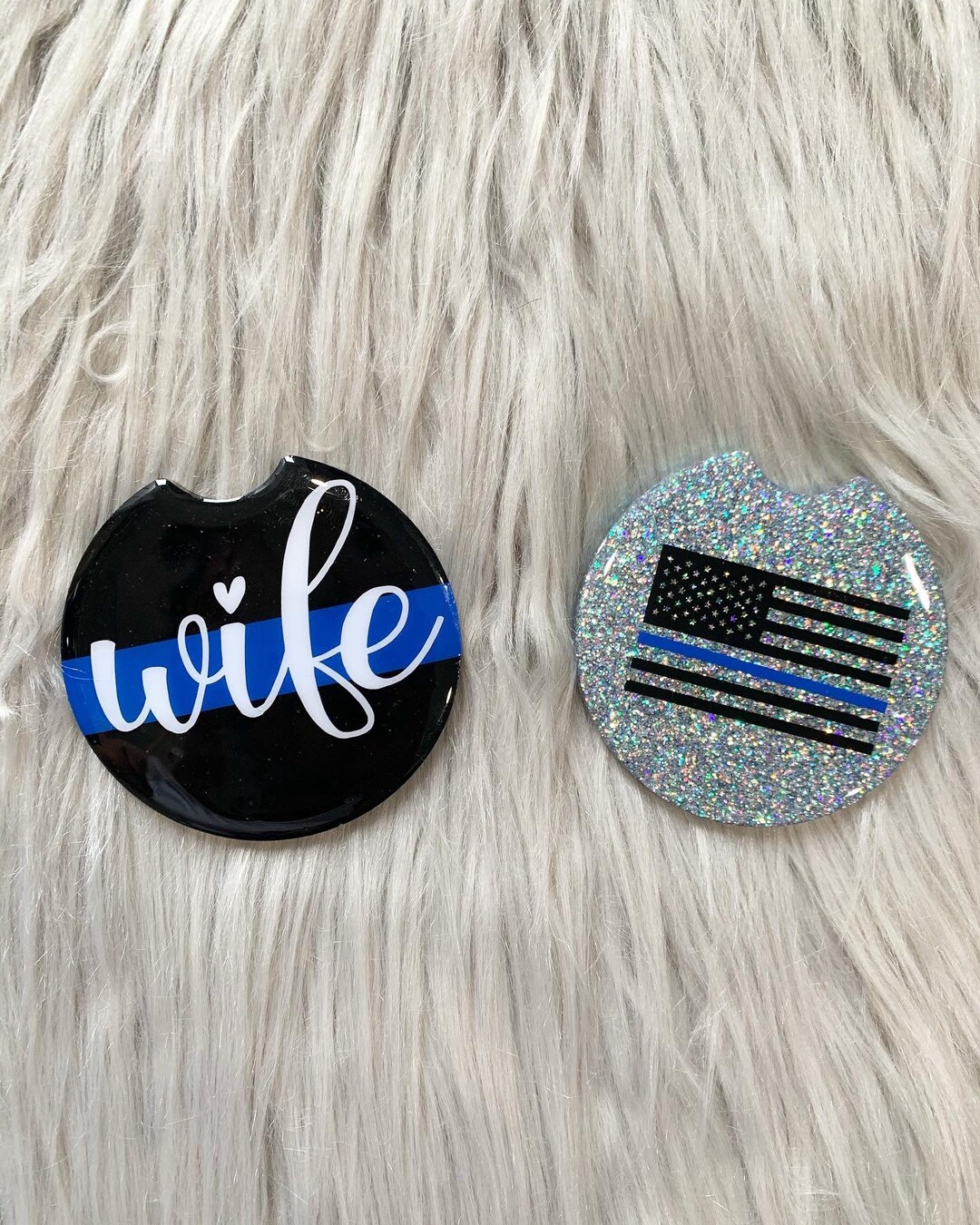 Thin Blue Line Car Coasters - Etsy