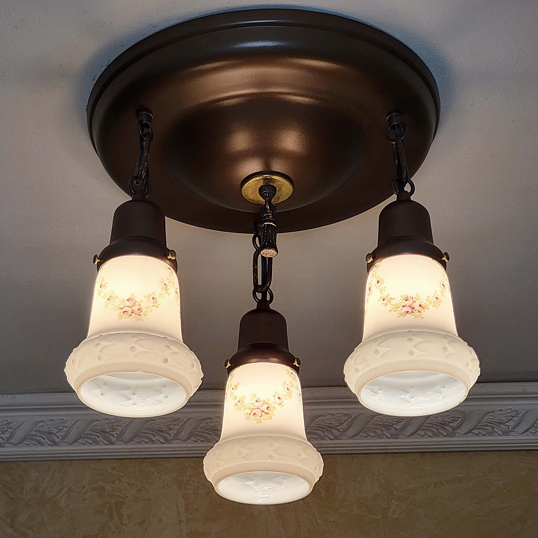 400c Antique 1910s 20s Quality Ceiling Light Chandelier Victorian ...