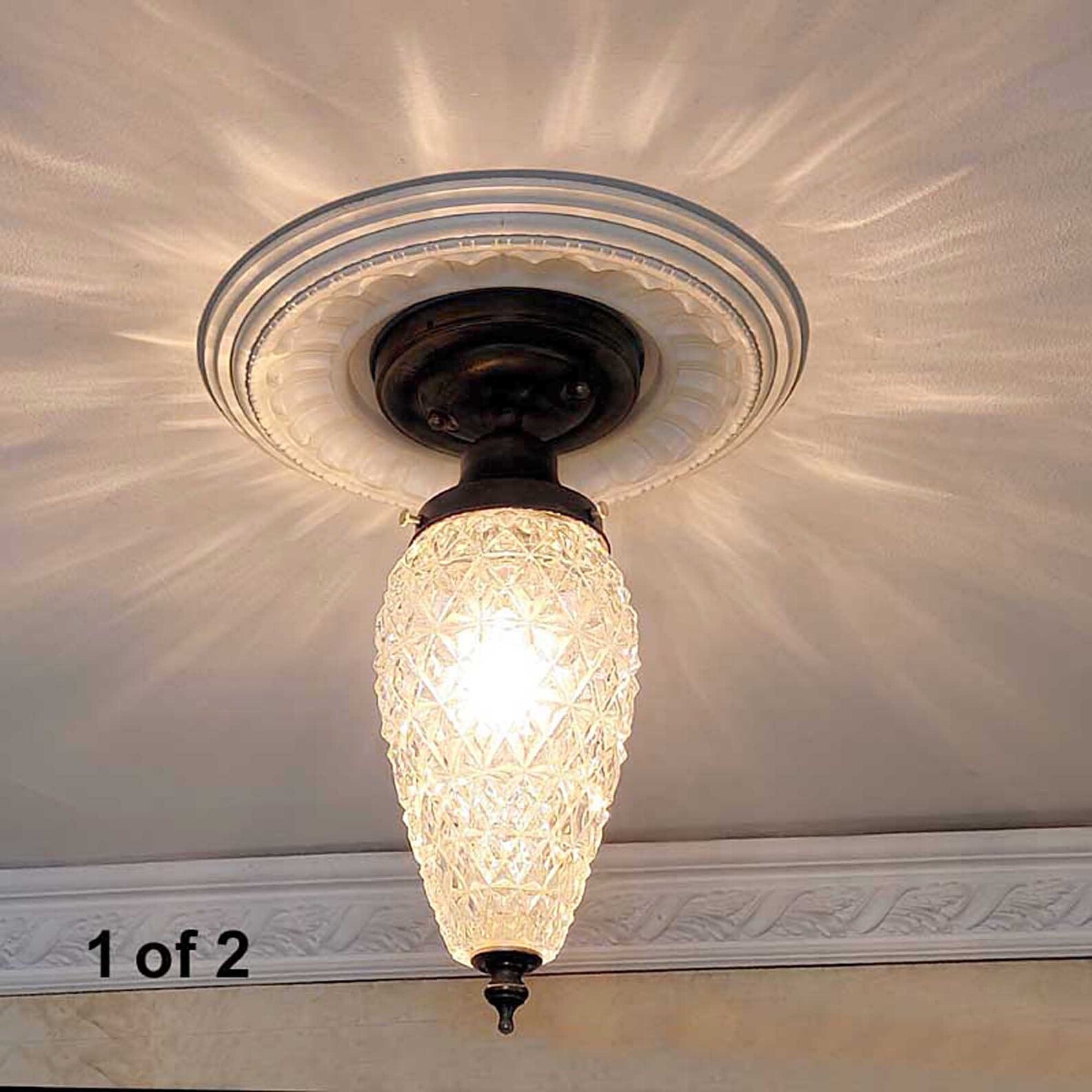 690a Antique/vtg 1930s 40's Ceiling Light Lamp Fixture - Etsy