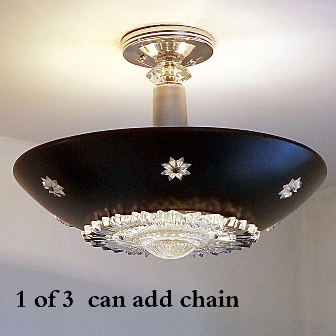 340b 50s 60 16" Vintage Ceiling Light Fixture Lamp Chandelier Atomic ...