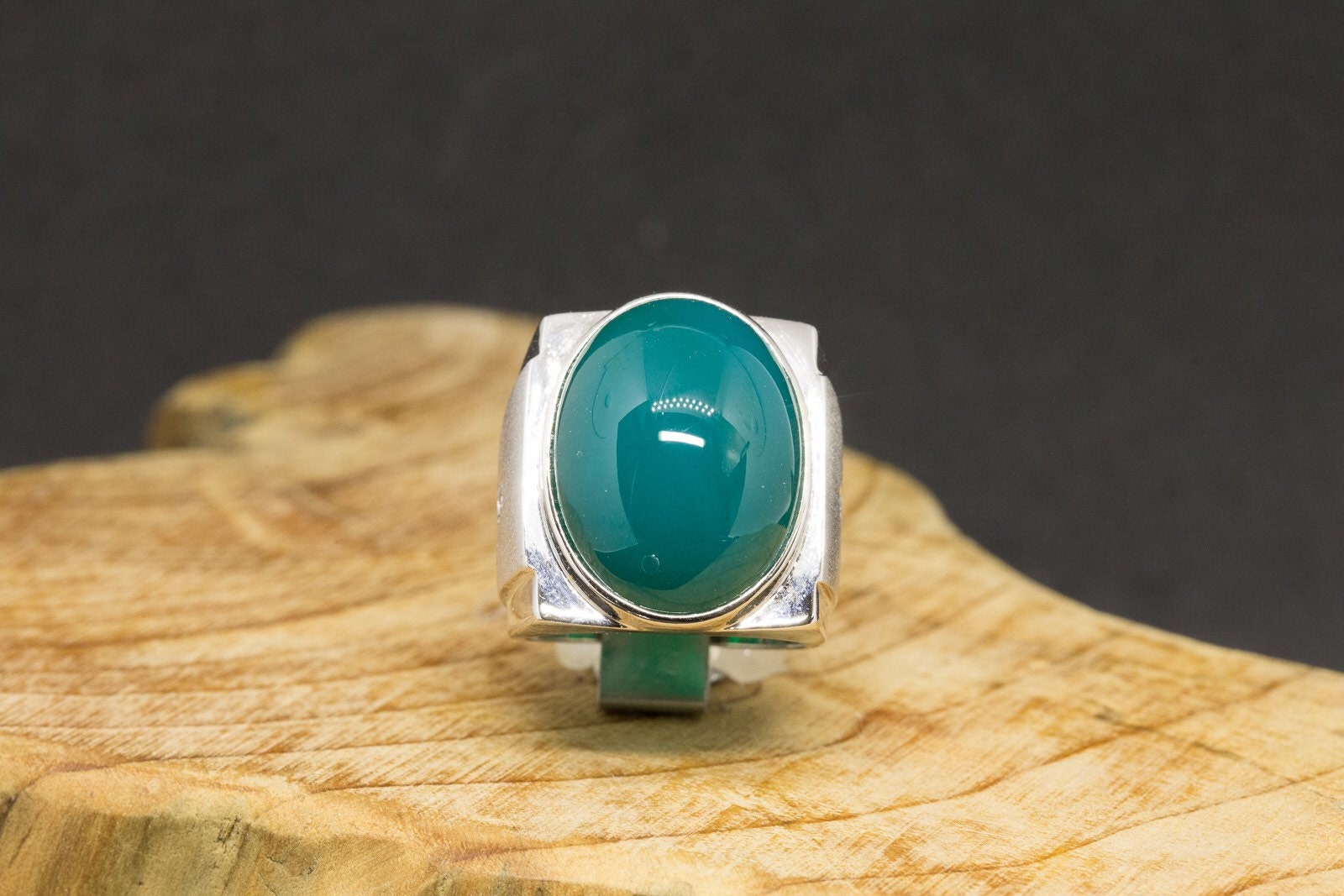 Chrysocolla Chalcedony Men's Ring - Etsy