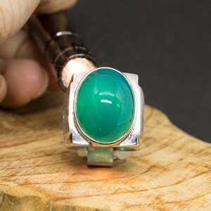 Chrysocolla Chalcedony Men's Ring - Etsy