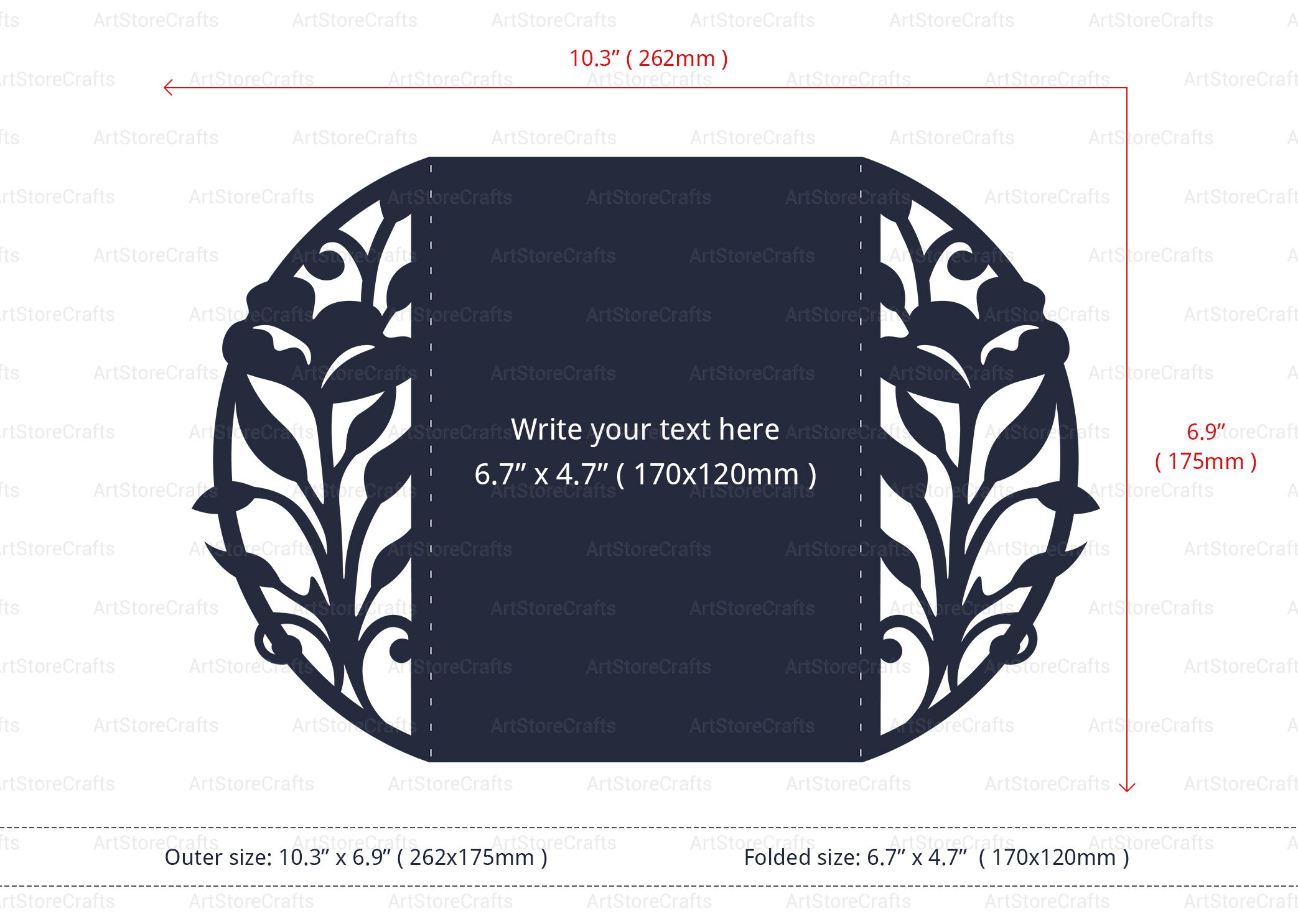 5x7 Floral Gatefold Wedding Invitation Laser Cut Template - Etsy