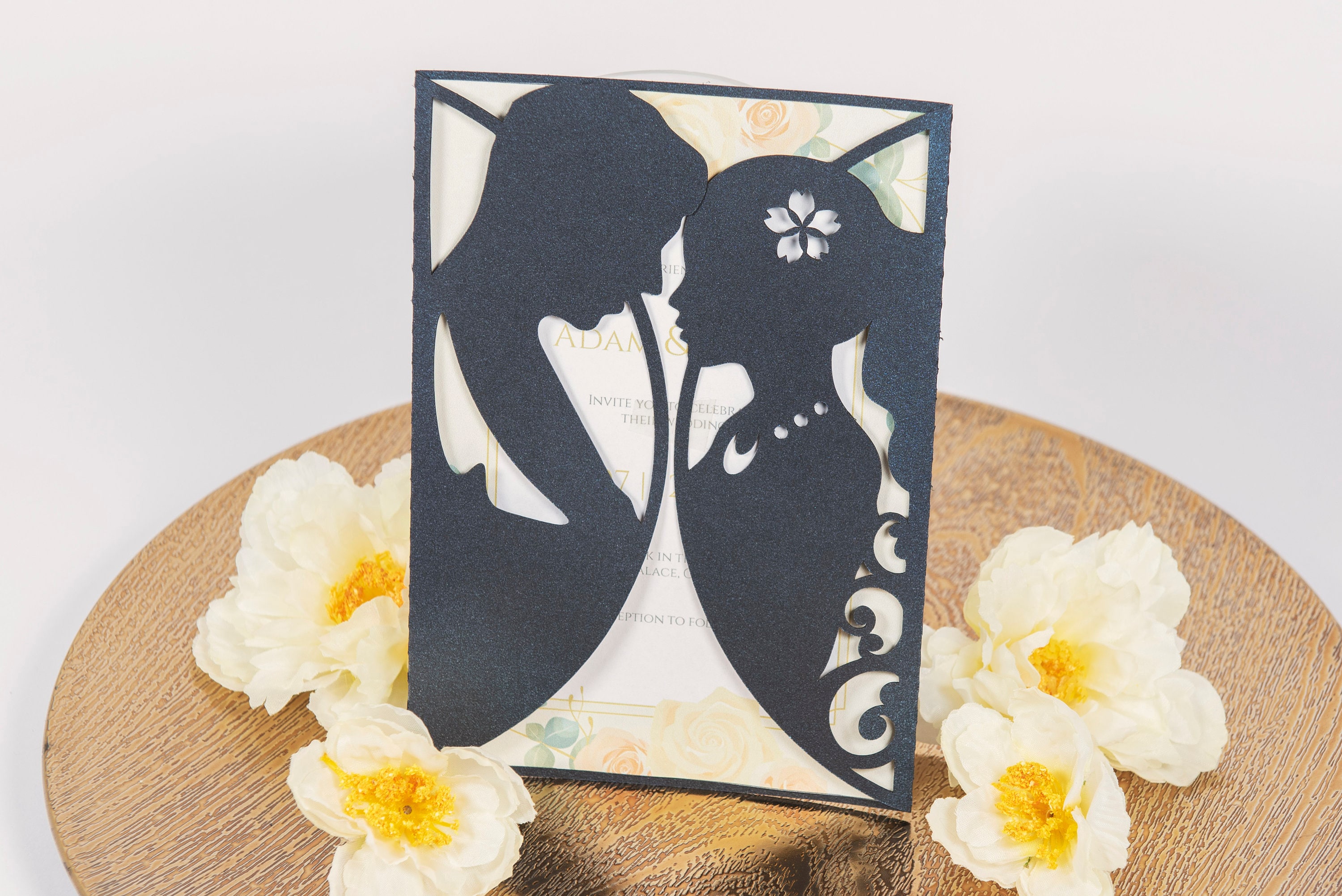 5x7 Romantic Couple Wedding Invitation - Laser Cut Template (svg, Dxf ...