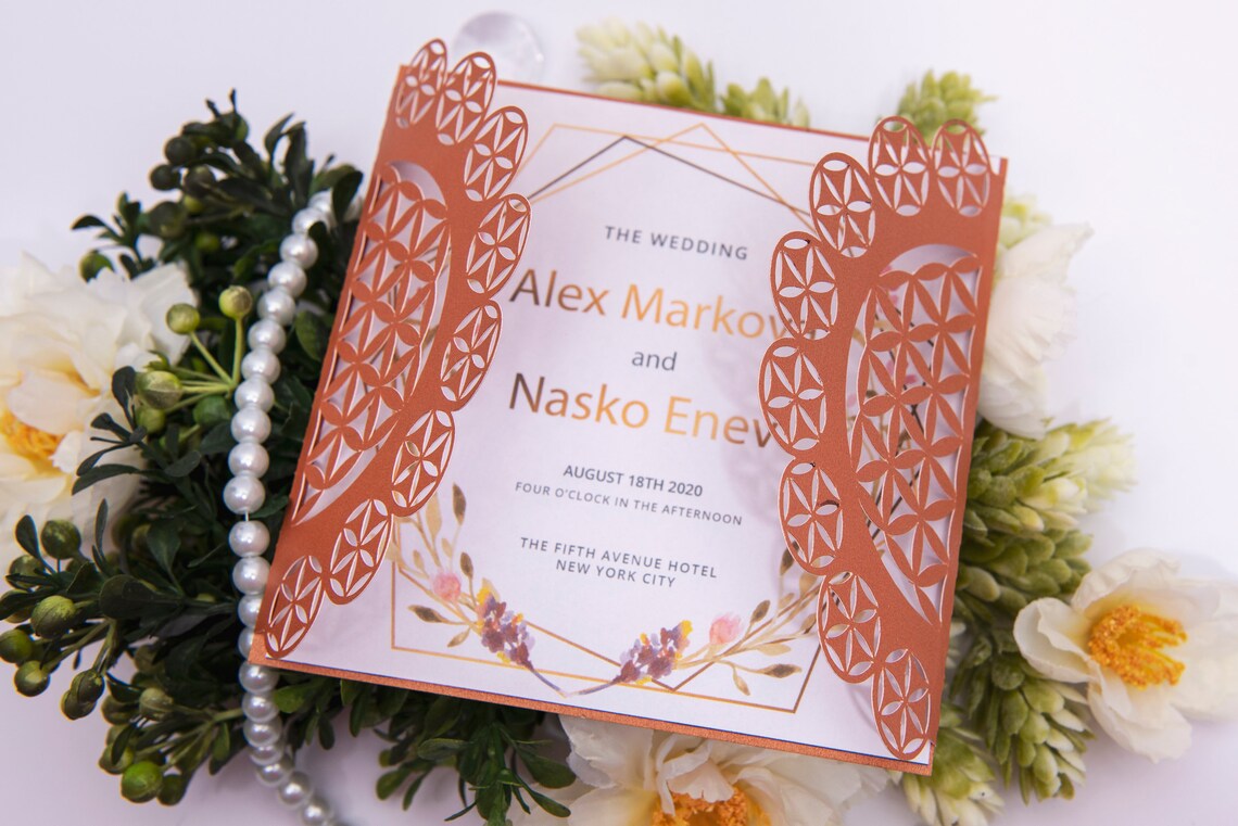 Flower of Life Gatefold Wedding Invitation Laser Cut - Etsy