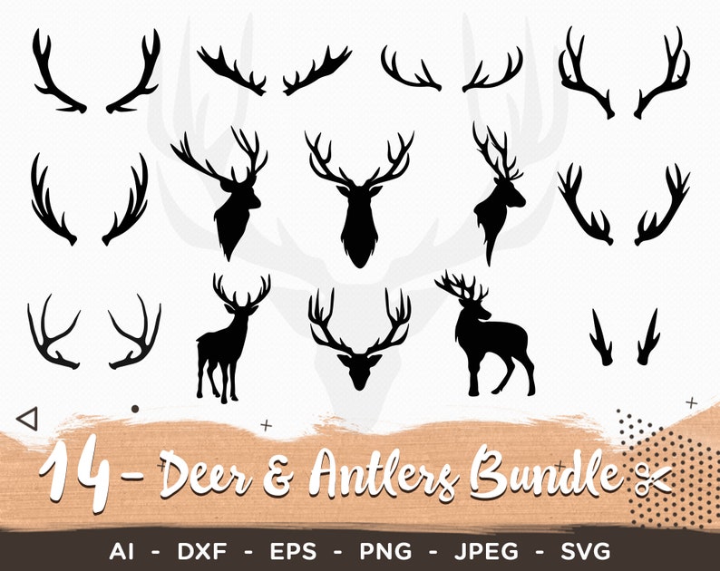 Deer And Antlers Svg Bundle Deer Svg File Deer Antlers Horns Download