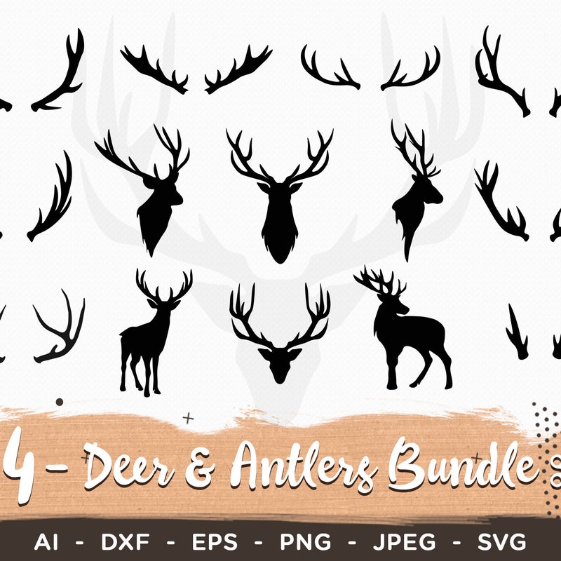 Deer Antler Clip Art - Etsy