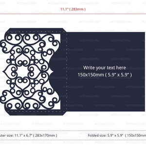 Lace Envelope Wedding Invitation - Laser Cut Template (svg, Dxf, Ai ...