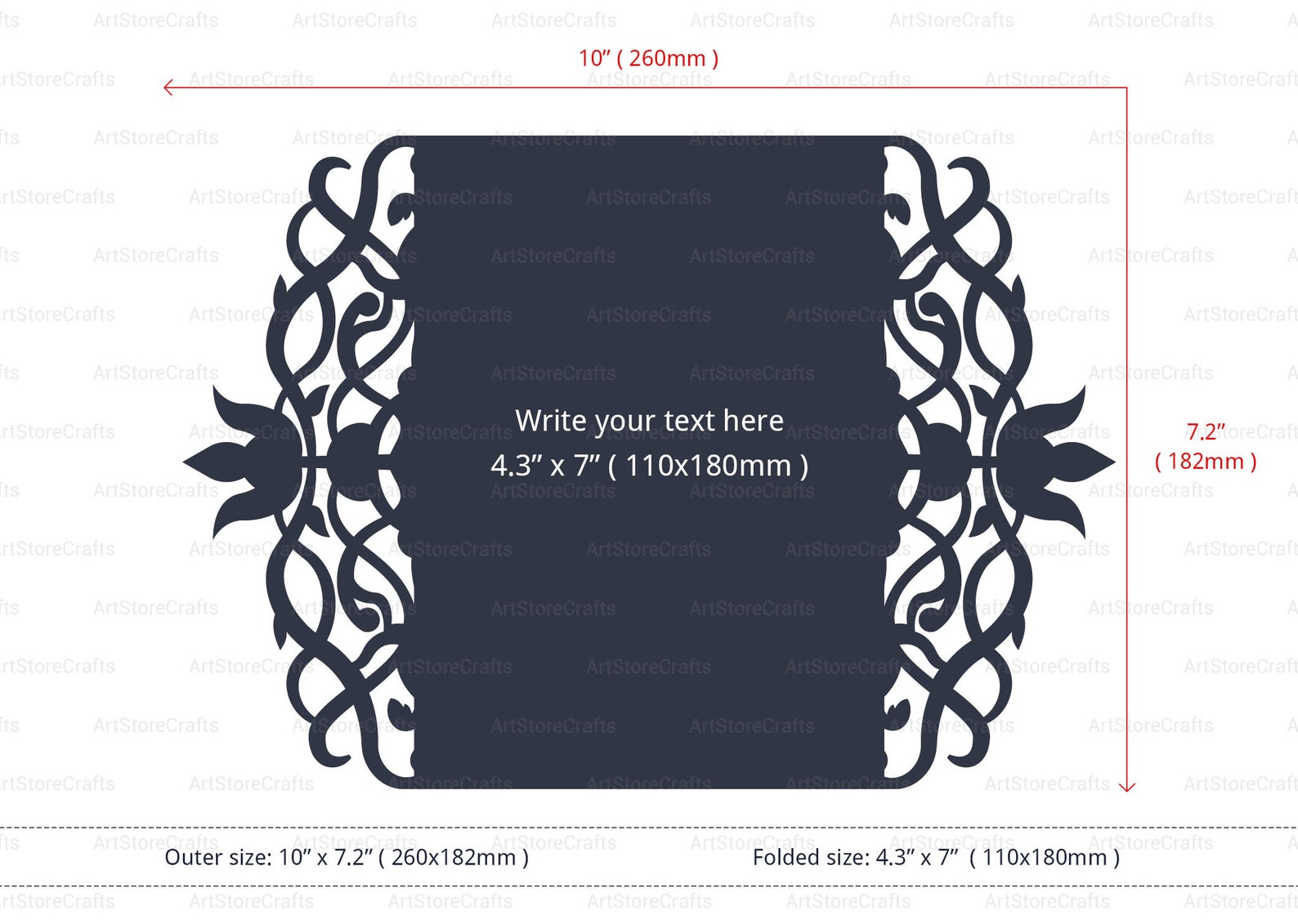 Floral Gatefold Wedding Invitation Laser Cut Template svg - Etsy