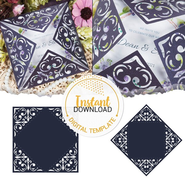 Four Fold Wedding Invitation - Etsy UK