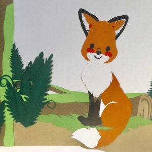 Fox in the Forest Hand Cut Art Print Digital Download - Etsy