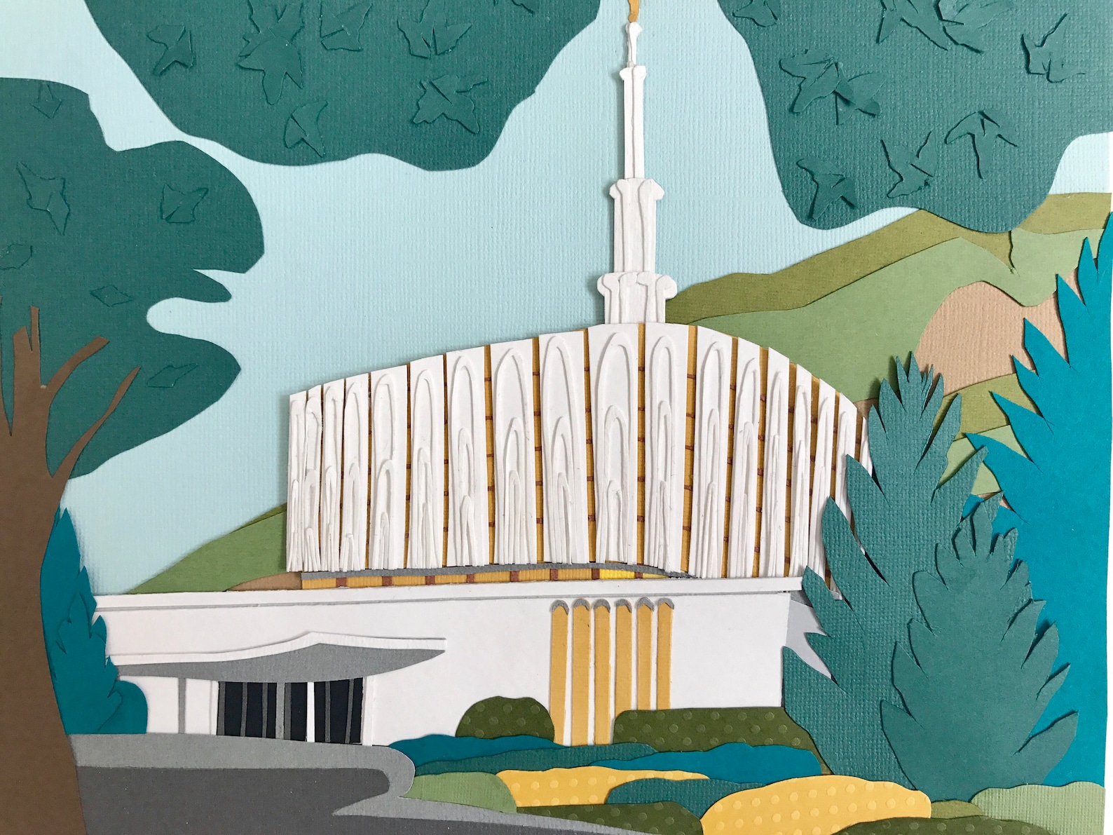 LDS Provo Utah Temple Hand Cut Illustration Giclee Fine Art Print - Etsy