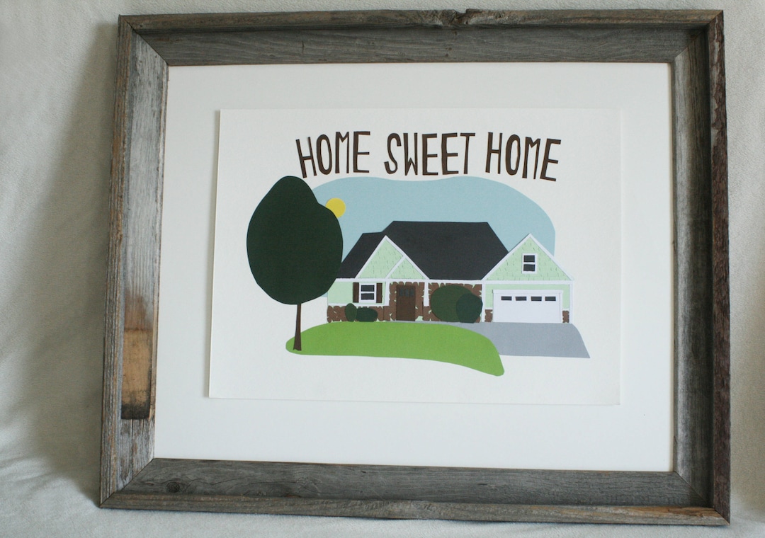 Custom House Portrait "home Sweet Home" Cut Paper House Original - Etsy