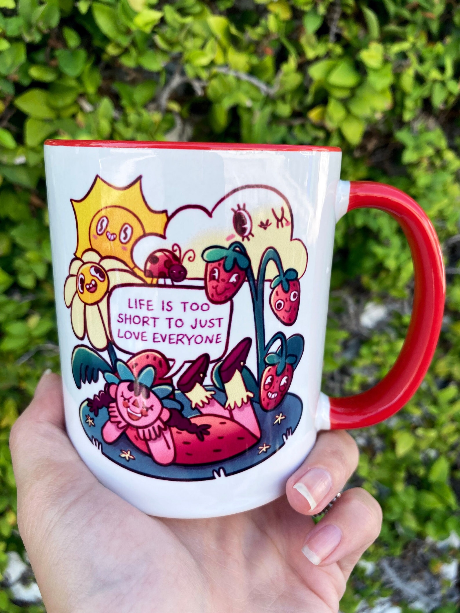 Life is Too Short Mug, 11oz | Retro-cartoon Inspired Illustrated ...