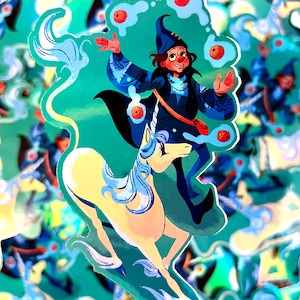 The Last Unicorn Sticker Lady Amalthea and Shmendrick | Matte Water ...