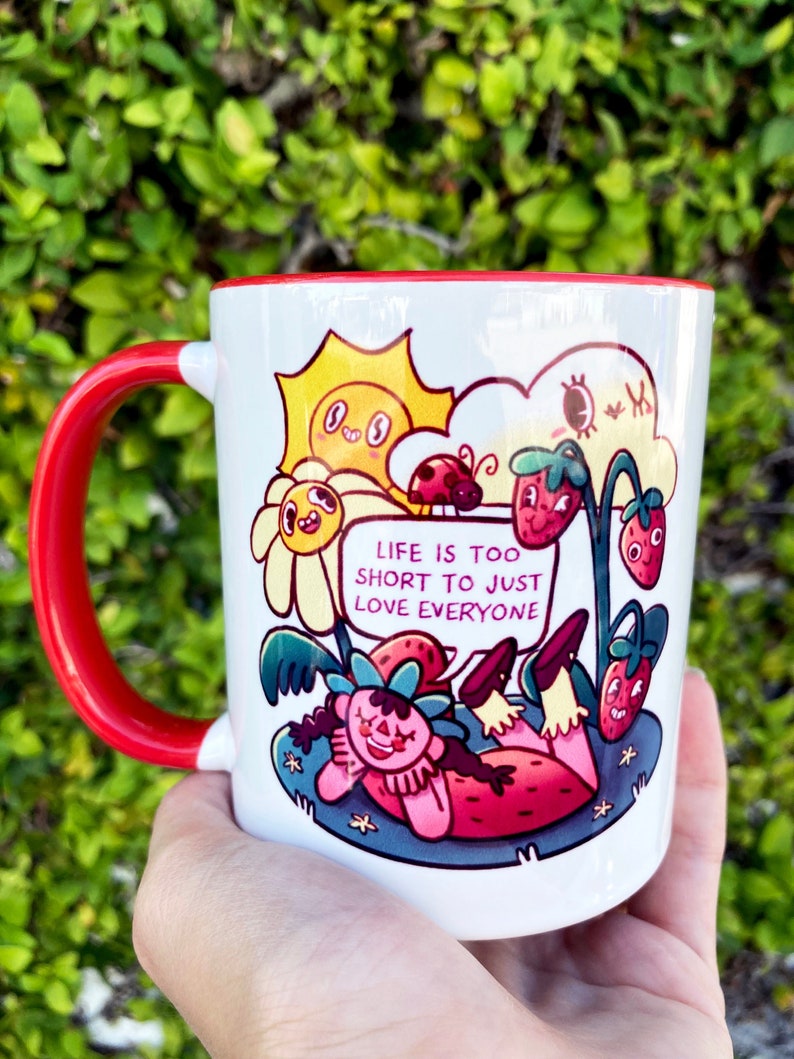 Life is Too Short Mug, 11oz | Retro-cartoon Inspired Illustrated ...
