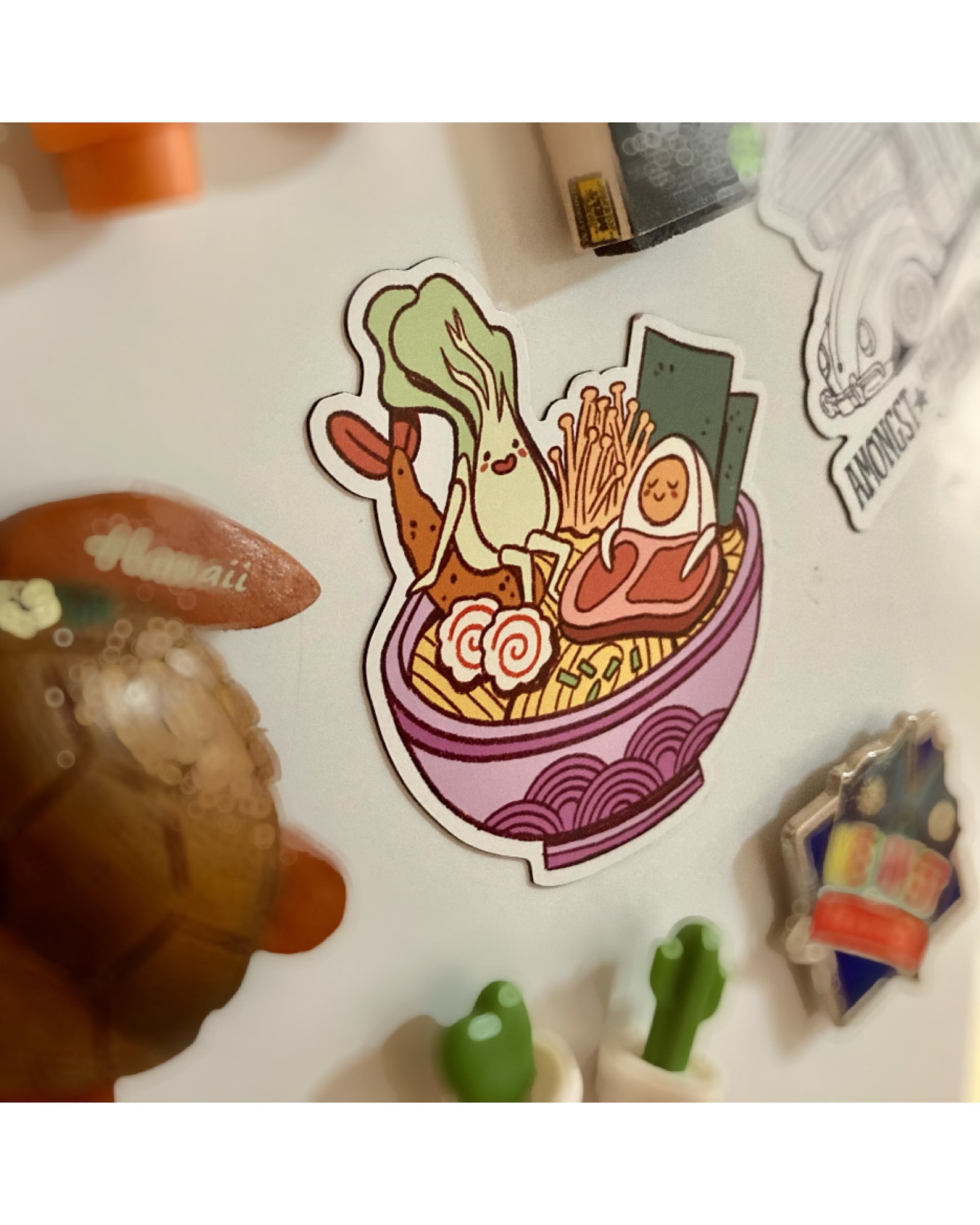 Cute Happy Ramen Magnet | Ramen Soup Refrigerator Decal | Cute Foodie ...
