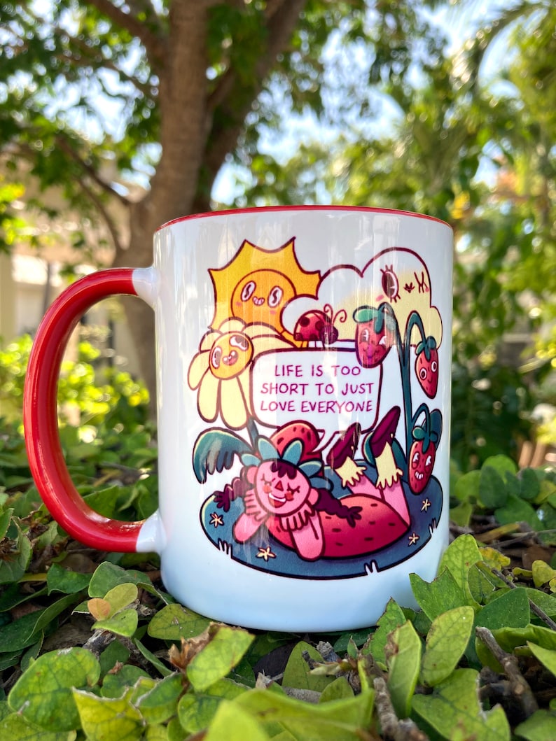 Life is Too Short Mug, 11oz | Retro-cartoon Inspired Illustrated ...