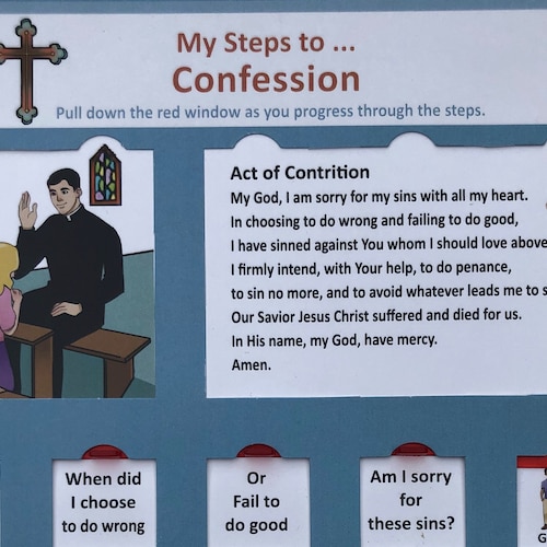 My Steps to Confession With Examination of Conscience and Act - Etsy