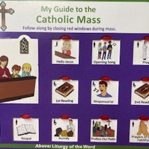 Hello Jesus Picture Guide to Catholic Mass, With Pull-down Red Window ...