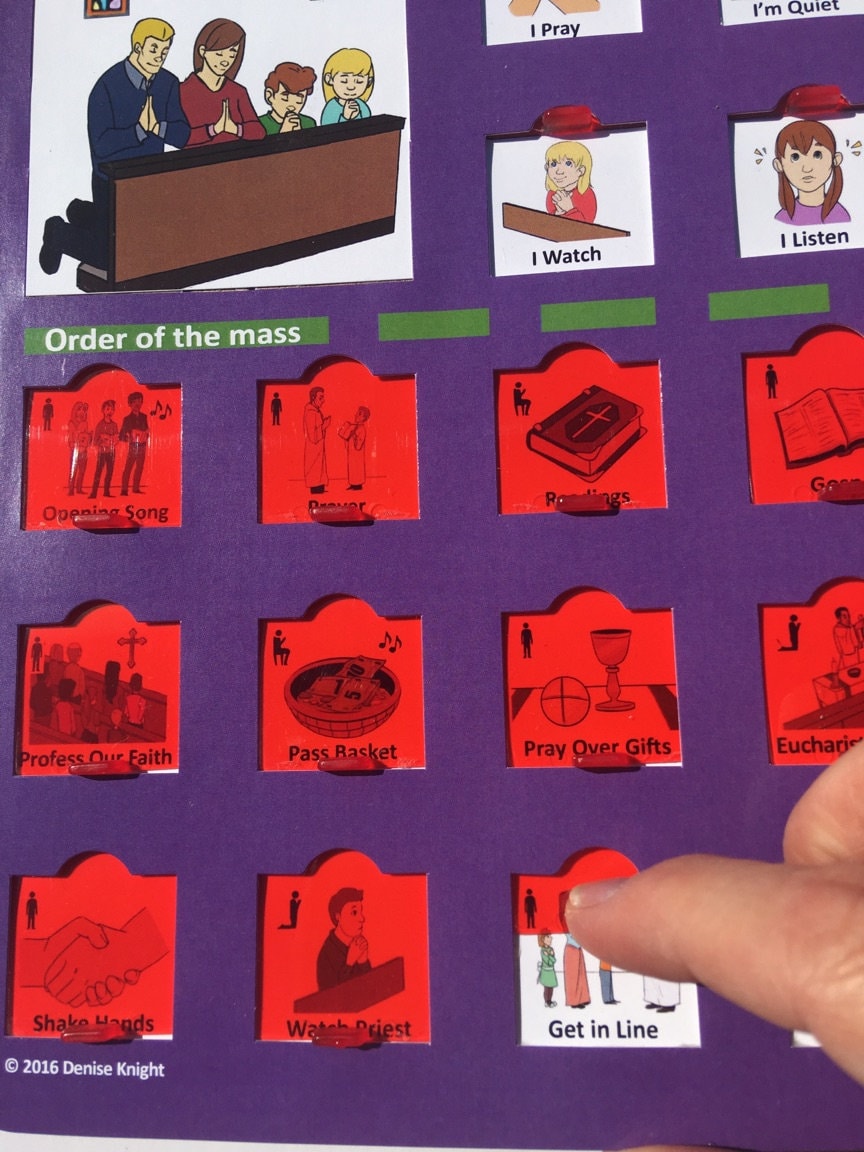 Kids Picture Guide to Catholic Mass, With Pull-down Red Window Sliders ...
